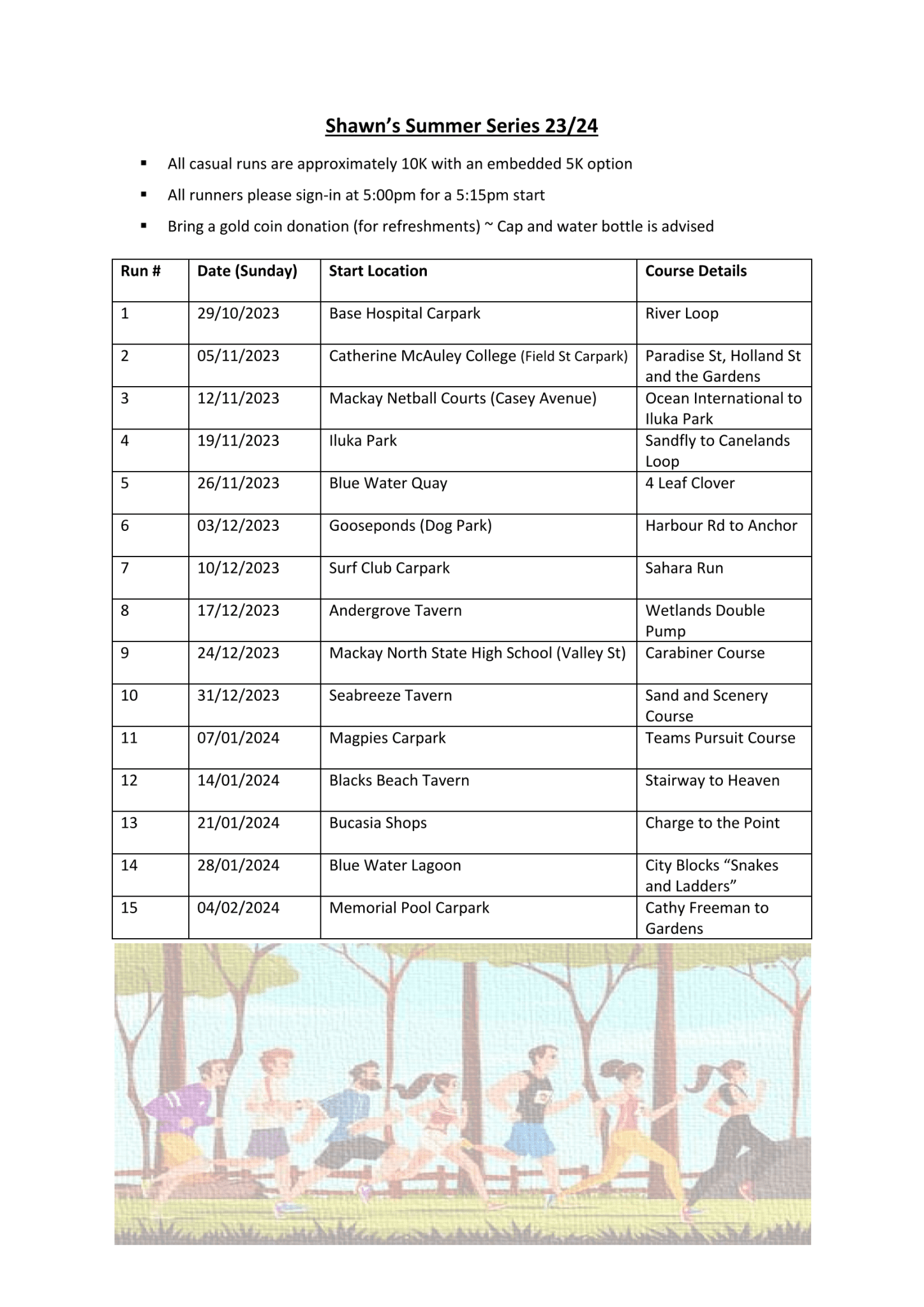 Calendar – Mackay Road Runners